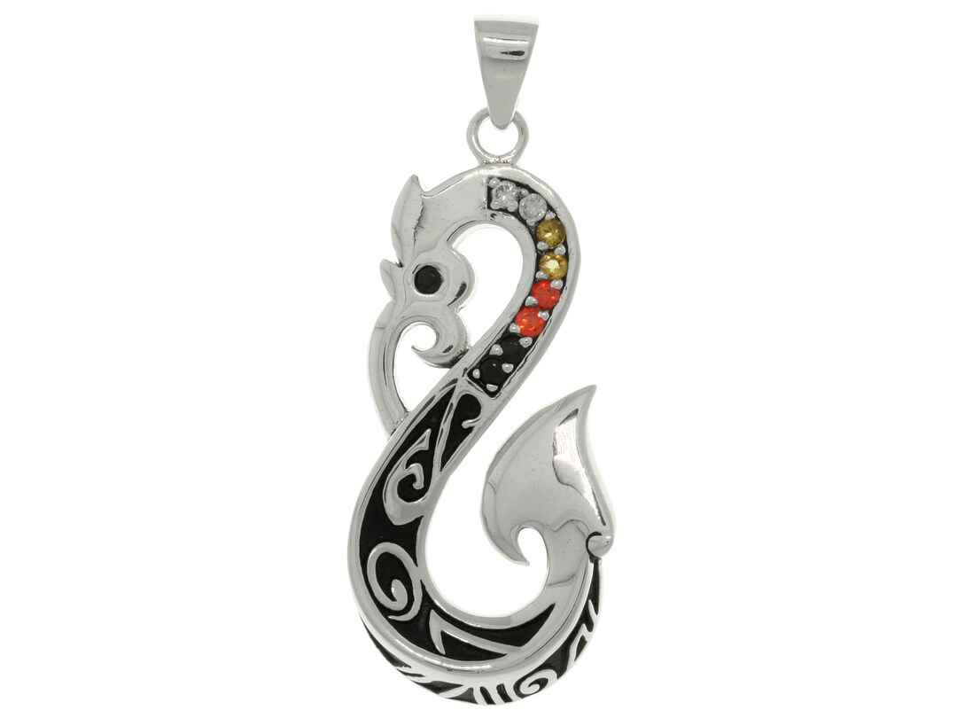 Viking Dragon Tail Celtic Knot Sterling Silver Pendant With Austrian ...
