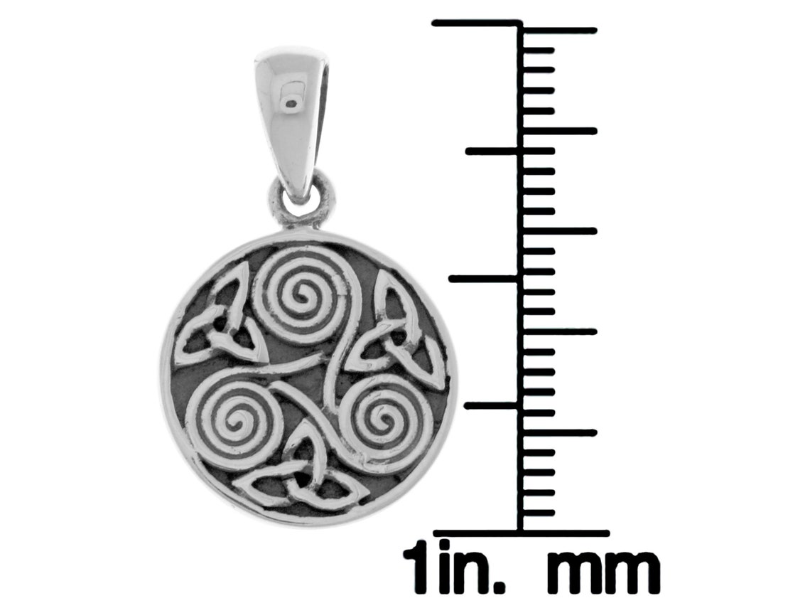 Celtic Trinity Triskele Knotwork Sterling Silver Pendant Necklace 18 ...
