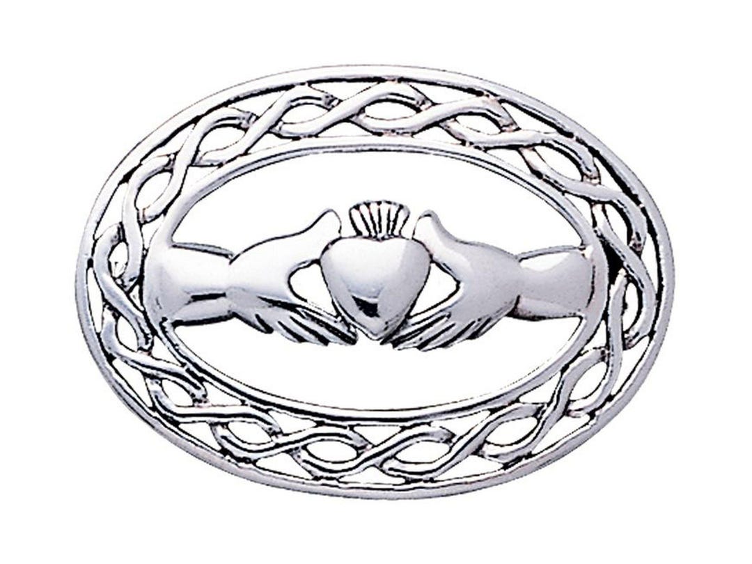 Irish Claddagh Celtic Knot Sterling Silver Brooch Pin | Jewelry Trends ...