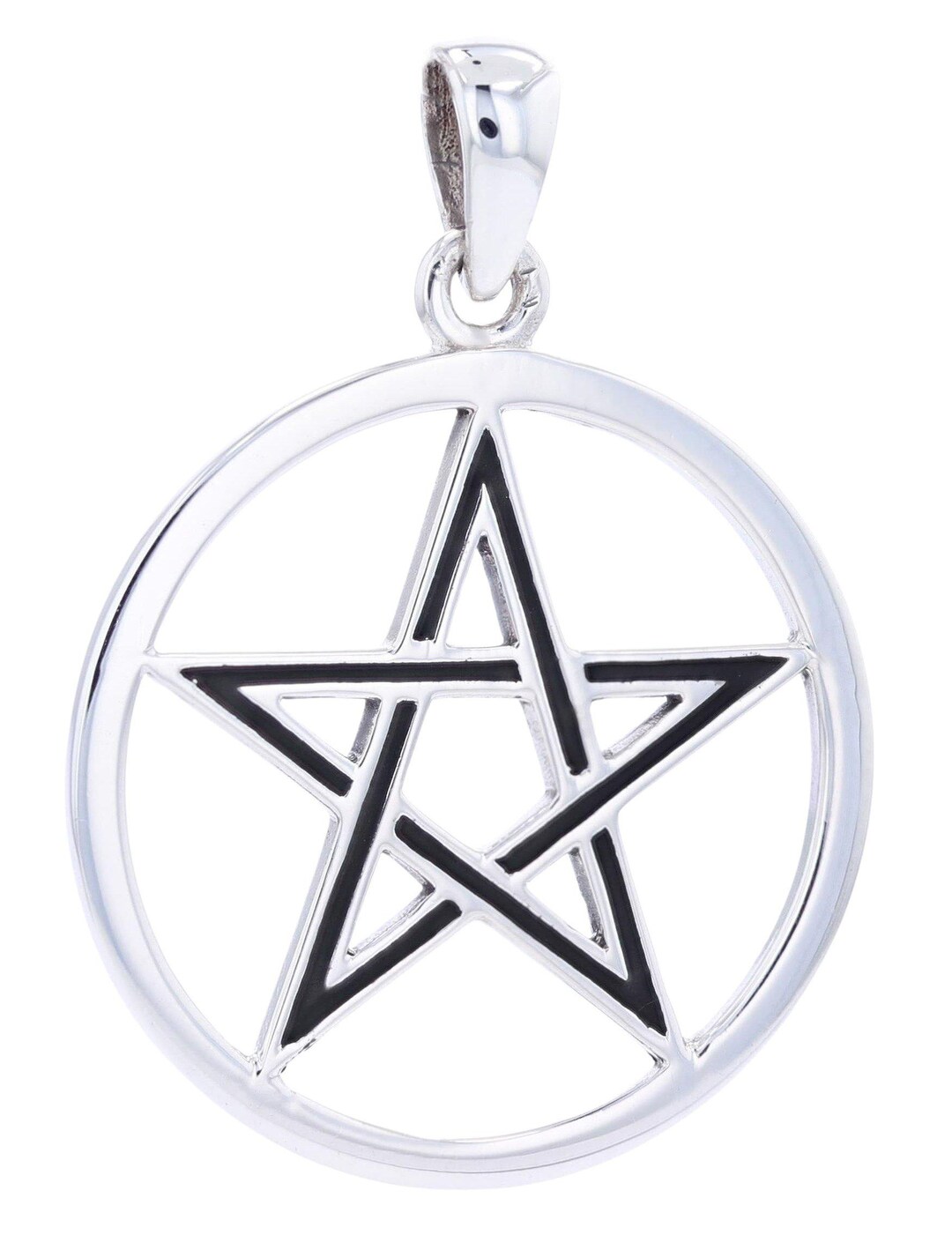 Pentacle Pentagram Black Star Sterling Silver Pendant | Jewelry Trends - Etsy