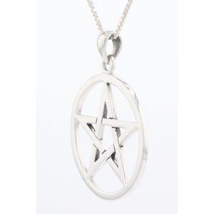 Pentacle Pentagram Star Sterling Silver Pendant Necklace 18" | Jewelry Trends - Etsy