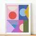 Colorful Mid Century Modern Geometric Printable Wall Art, Instant ...