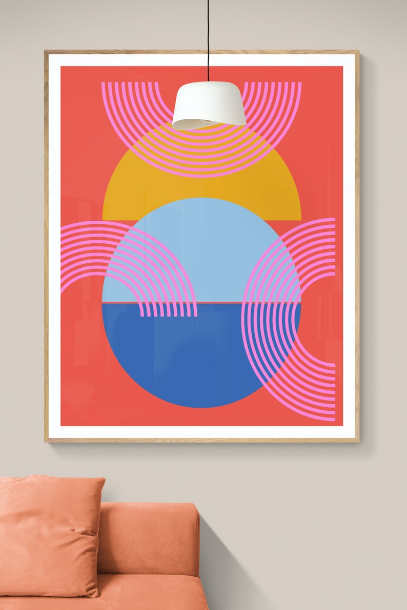 Bold Retro Mid Century Modern Poster Download Downloadable | Etsy