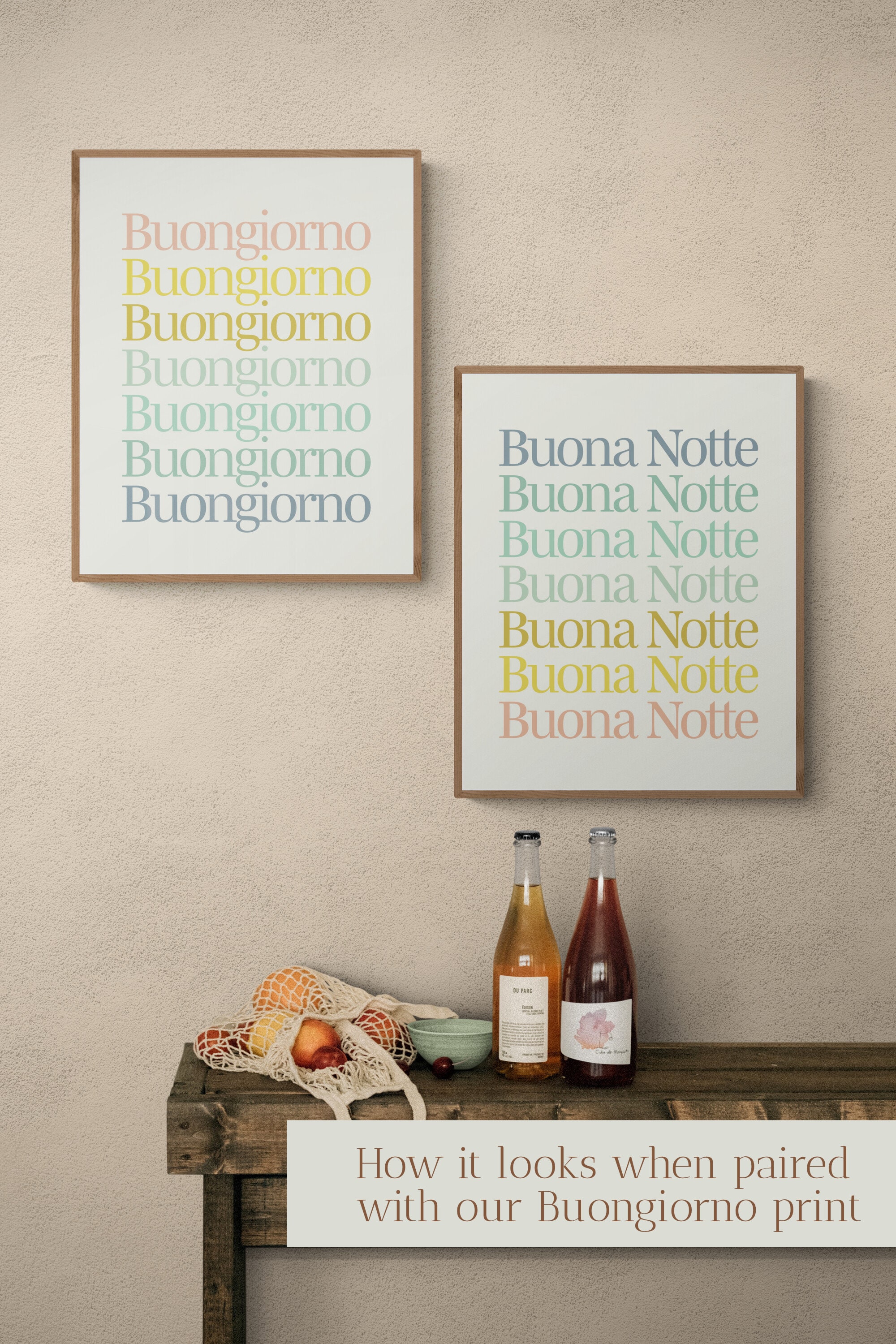 Buona Notte Italian Good Night Printable Wall Art Modern - Etsy