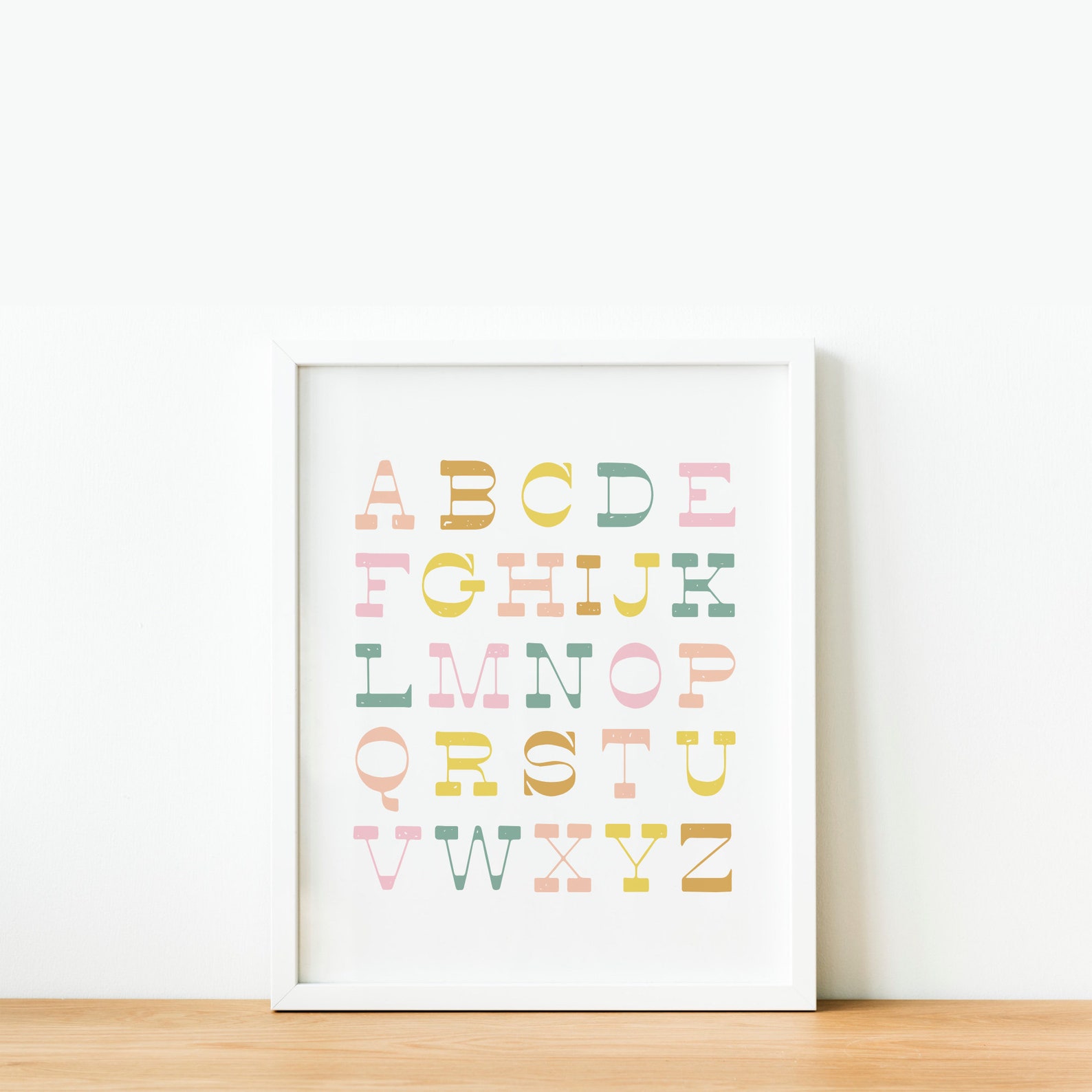Pastel Alphabet Wall Art Printable Typography Art Poster | Etsy