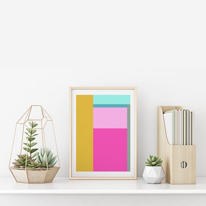 Geometric Modern Color Block Art Graphic Art Print Printable - Etsy