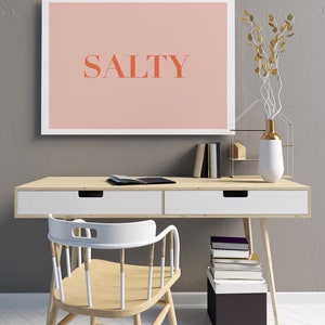 SALTY Downloadable Sarcastic Slang Typography Poster in Blush - Etsy