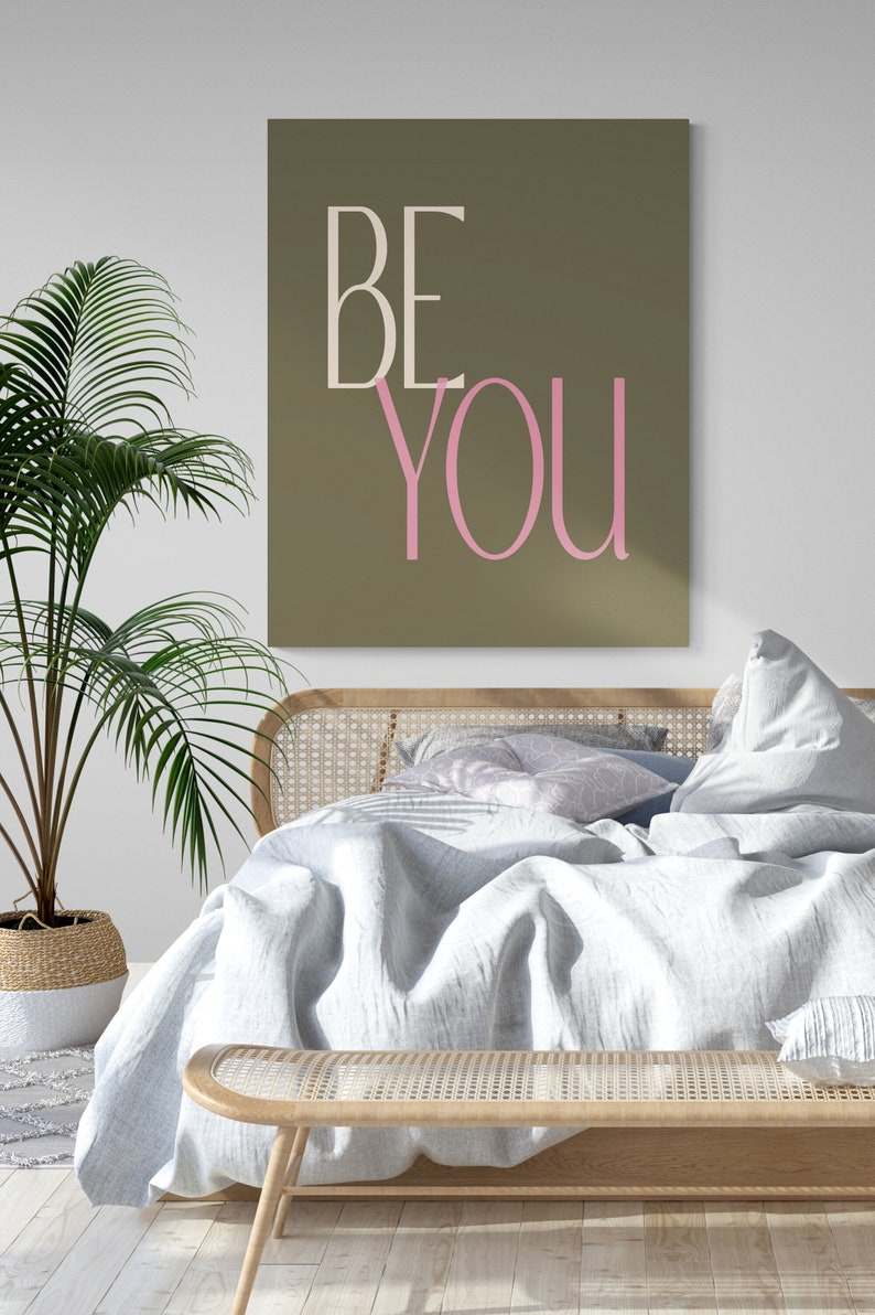 Be You Inspirational Quote Printable Wall Art Olive Green - Etsy