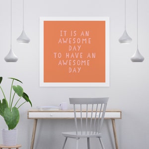 Awesome Day Printable Wall Art, Inspirational Poster, Cute Square ...