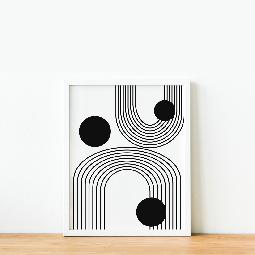 Geometric Lines Art Print: Mid-century Modern Home Decor (digital ...