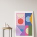 Colorful Mid Century Modern Geometric Printable Wall Art, Instant ...