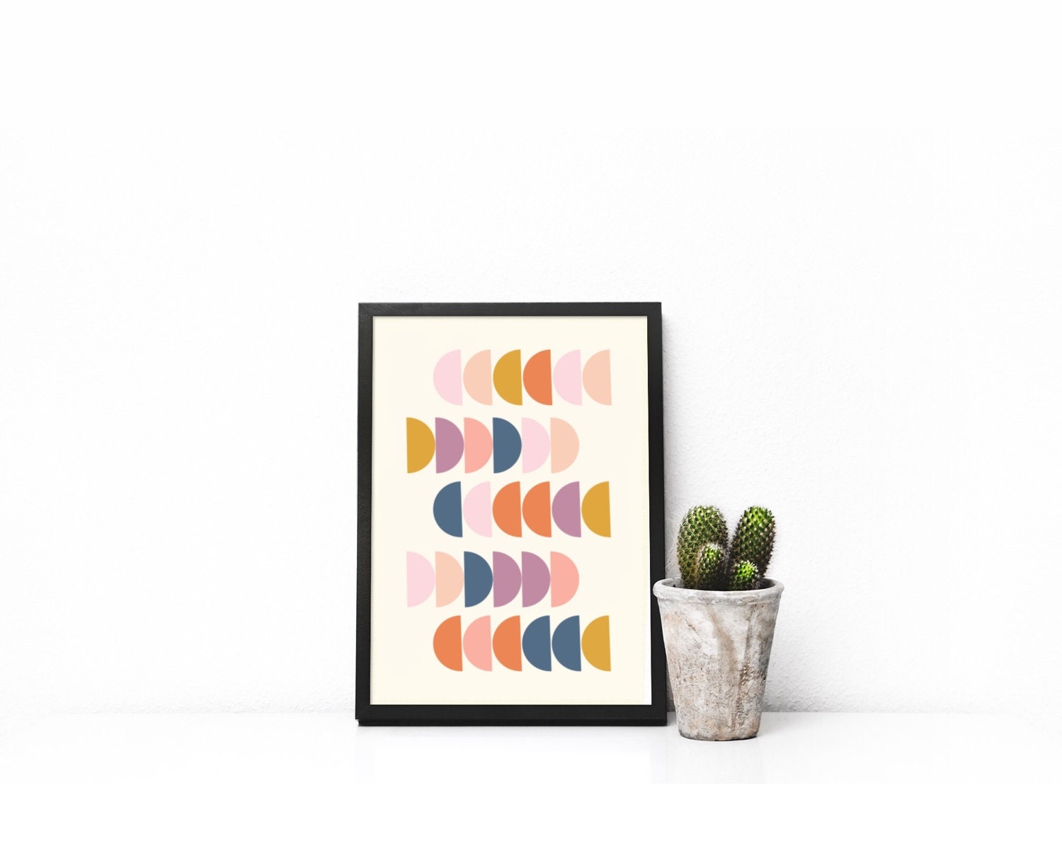 Modern Half Circles Geometric Wall Art Mid Century Modern - Etsy