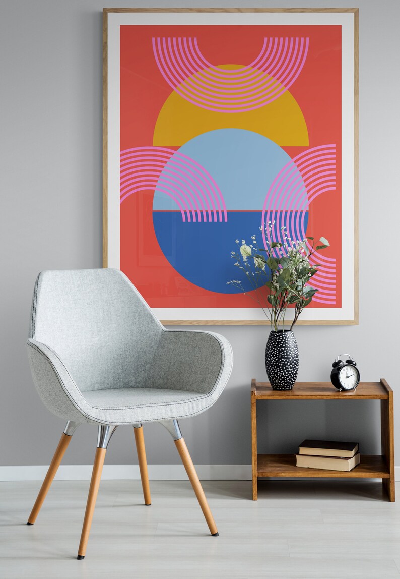 Bold Retro Mid Century Modern Poster Download Downloadable | Etsy