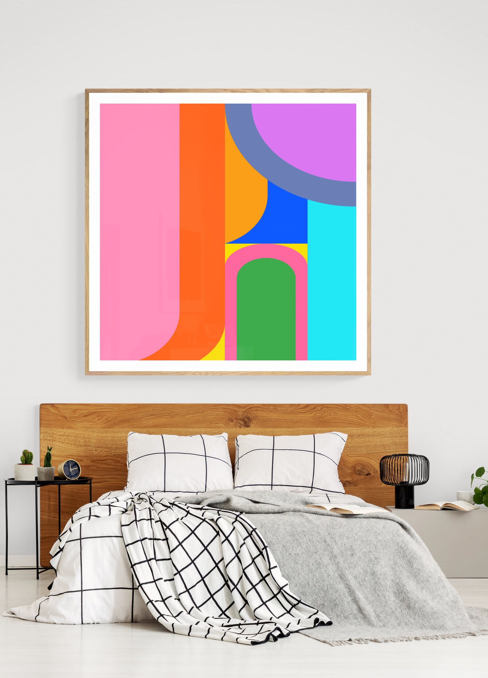 Vibrant Mid Century Mod Geometric Wall Art Printable Instant - Etsy