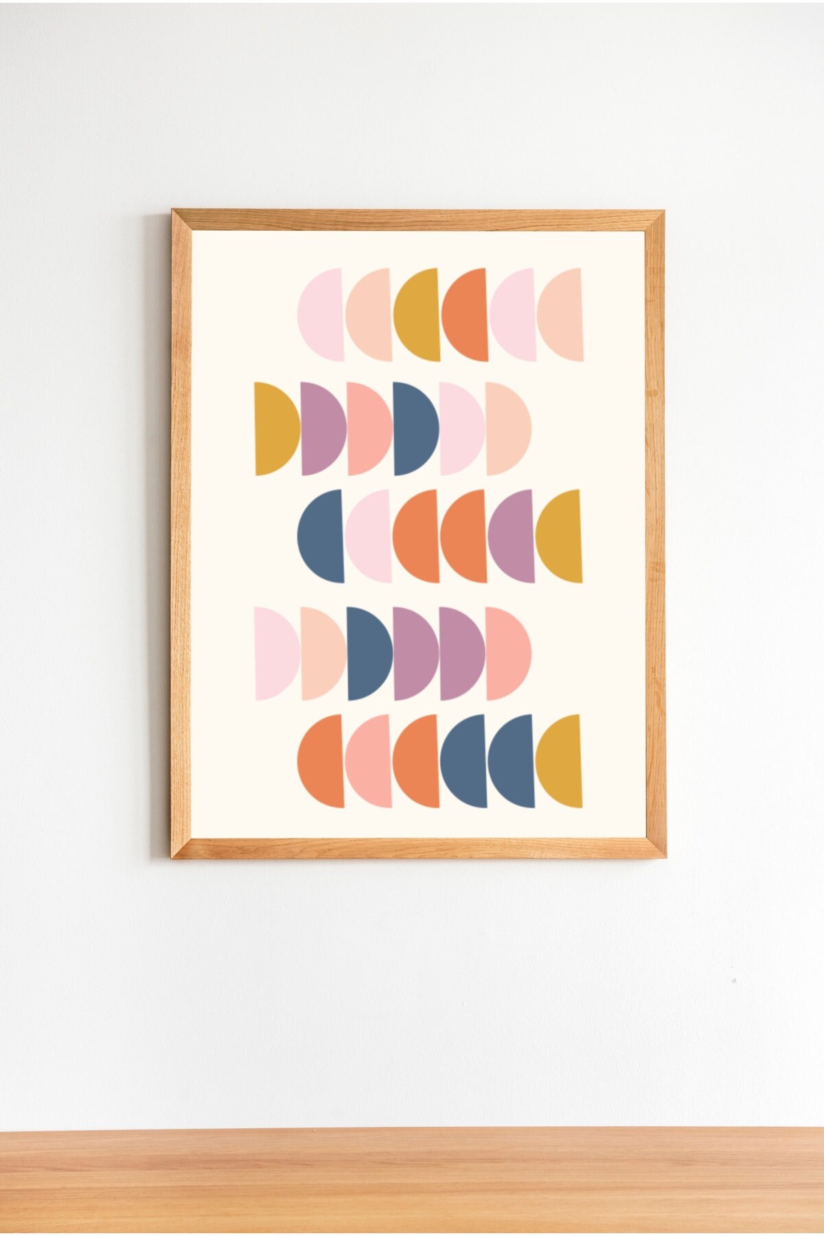 Modern Half Circles Geometric Wall Art Mid Century Modern - Etsy