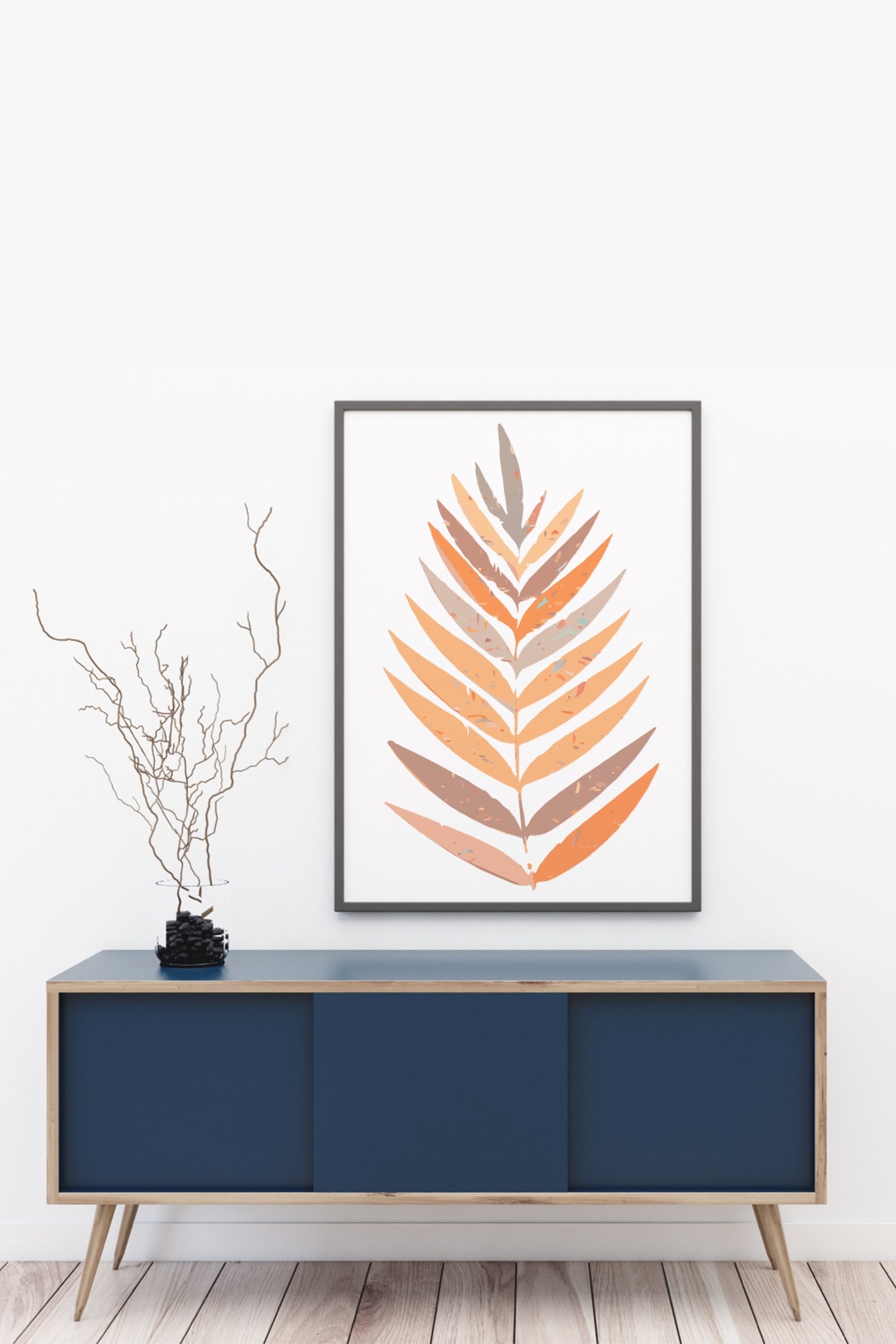 Downloadable Botanical Palm Frond Painted in Fall Colors - Etsy