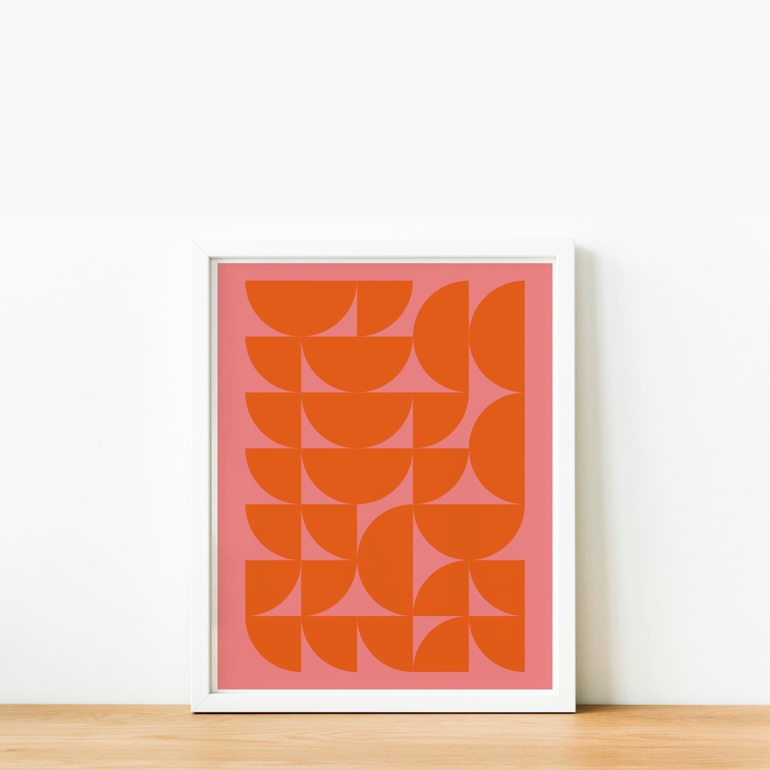 Bold Mid Century Mod Poster in Pink and Orange Instant - Etsy
