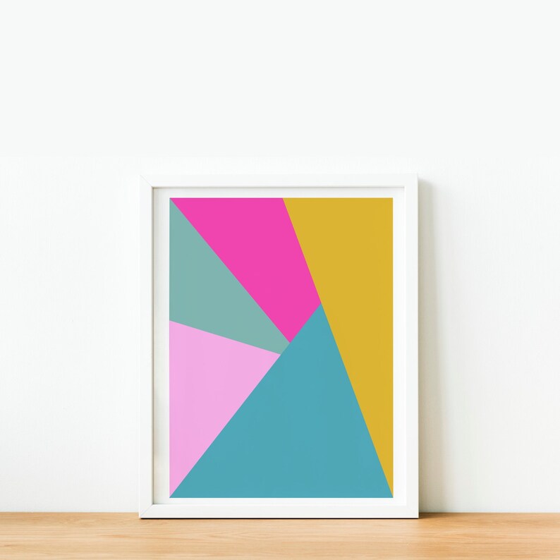 Color Block Poster Colorful Happy Abstract Sunburst | Etsy