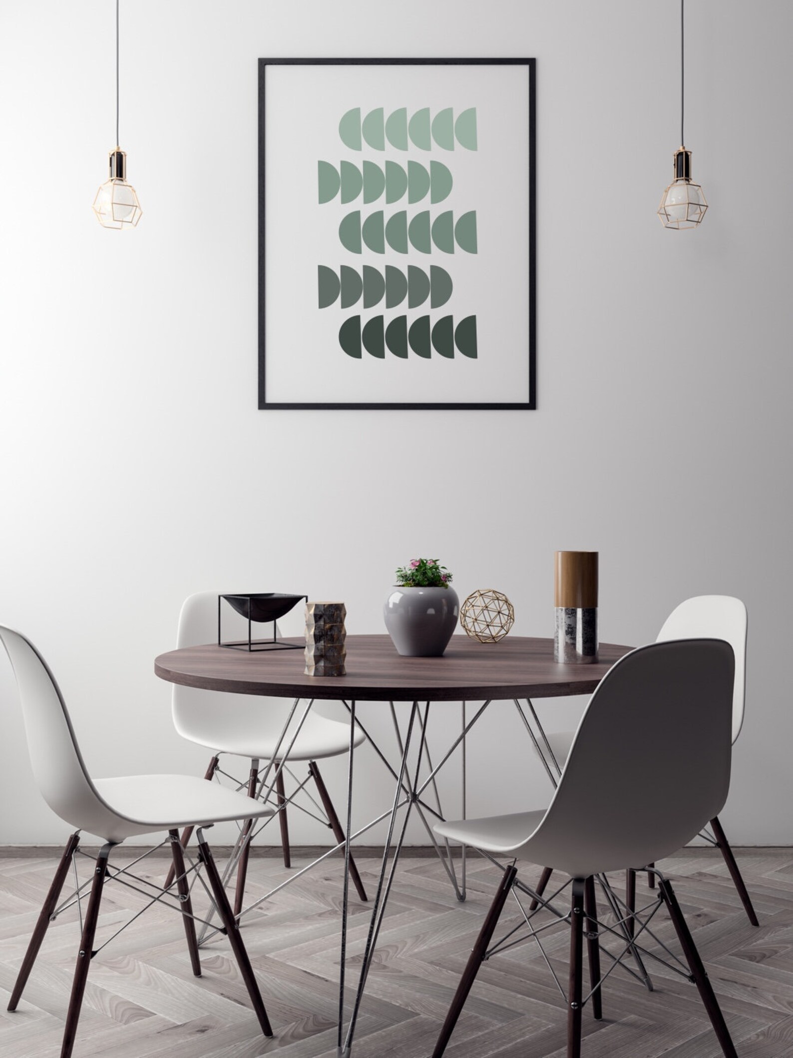 Ombre Geometric Half Moon Art Print Minimalist Modern Home | Etsy