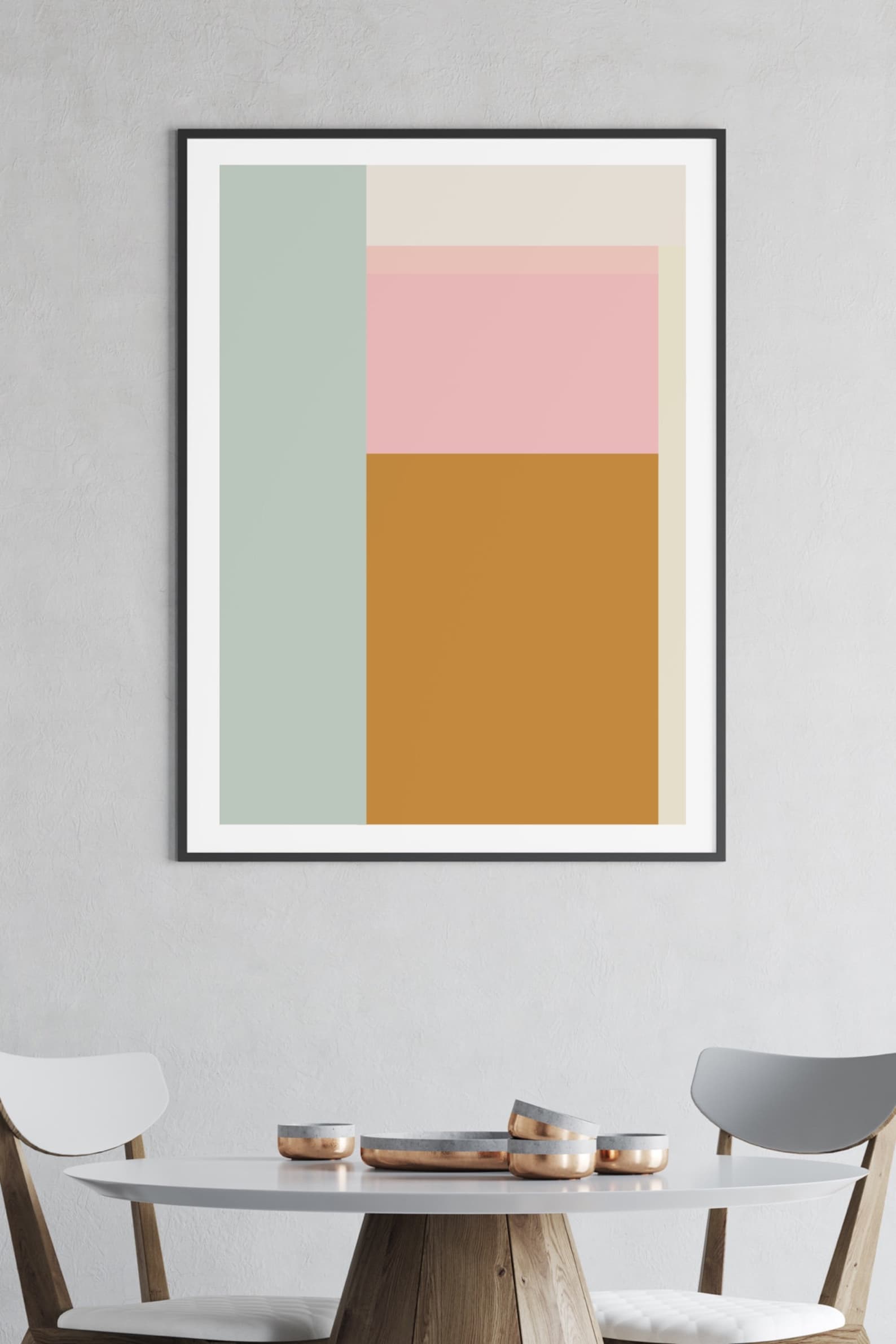 Mid Century Modern Printable Color Block Wall Art Large | Etsy