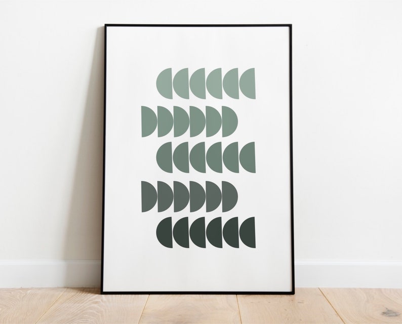 Ombre Geometric Half Moon Art Print Minimalist Modern Home - Etsy