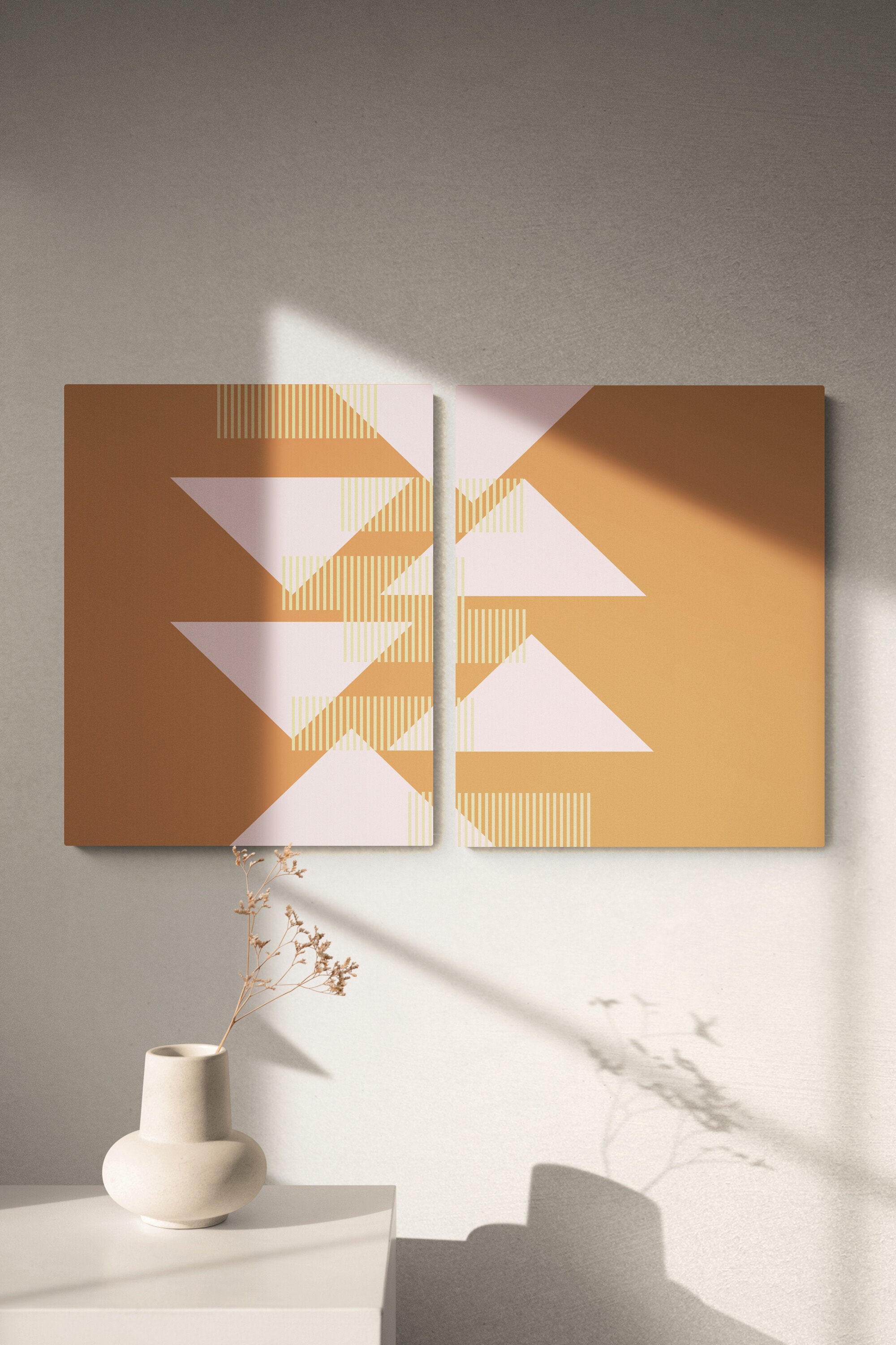 Set of 2 Modern Geometric Printable Wall Art Shapes and - Etsy