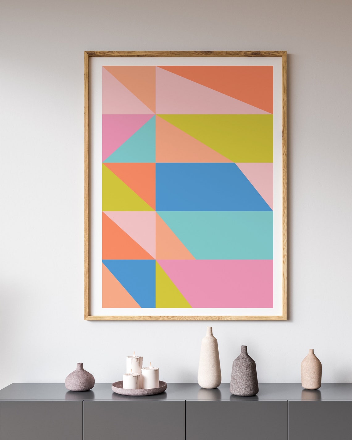 Colorful Geometric Wall Art Printable Fun Bright Colors | Etsy