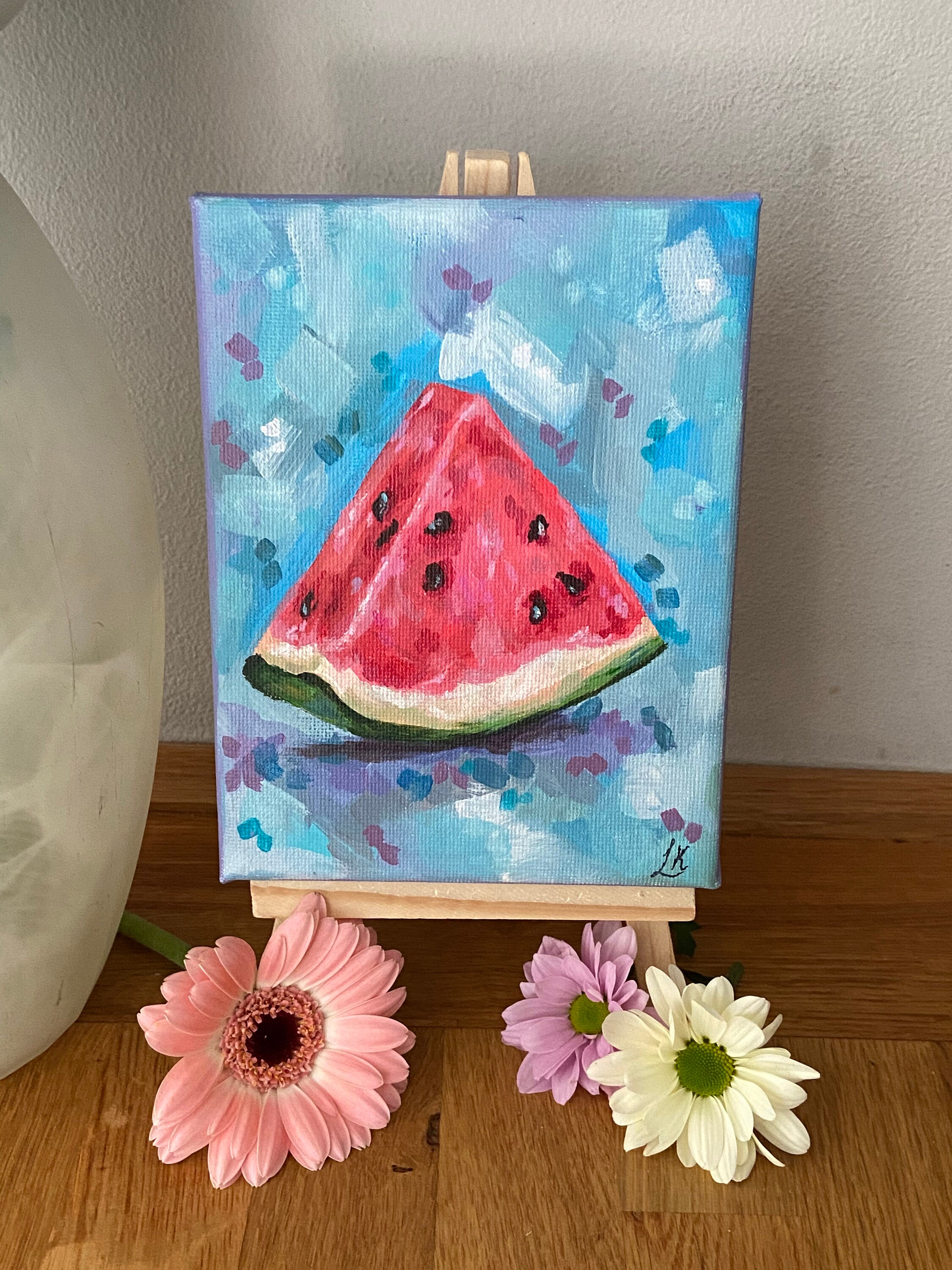 Aesthetic Watermelon Slice Painting on 12x16 Canvas - Etsy