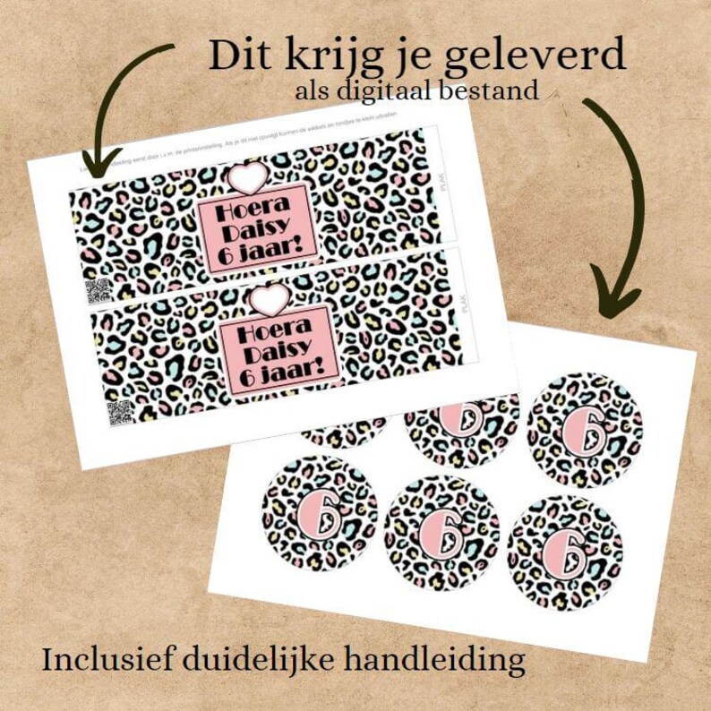 Pringles wikkel chips traktatie printable Panterprint kleur (digitaal ...