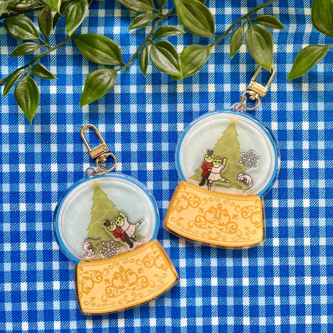 Frog Snowglobe Nutcracker Shaker Keychain Cute Frog Nutcracker ...