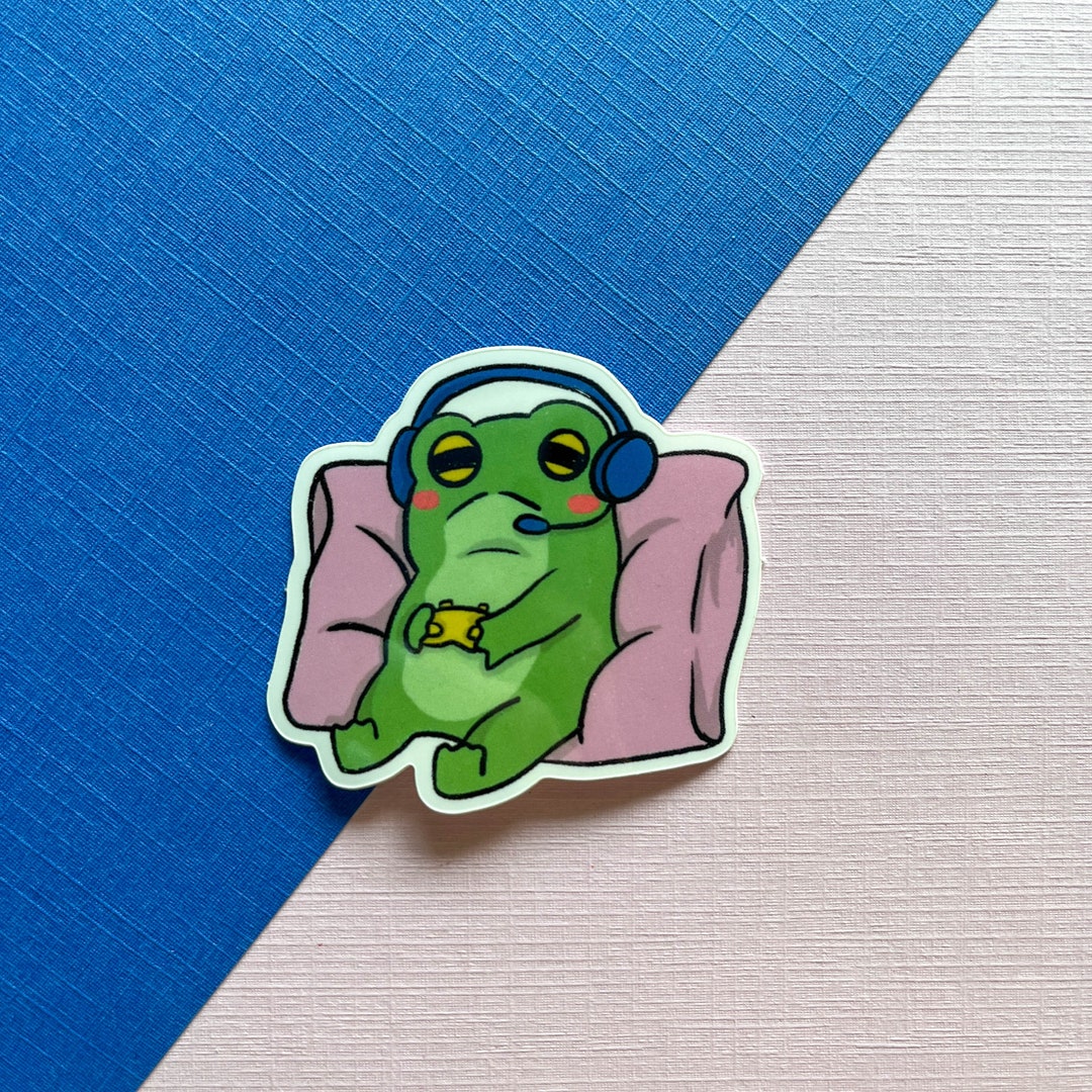 Gamer Frog Sticker | Cute Video Game Gamer Frog Vinyl Diecut Sticker - Etsy