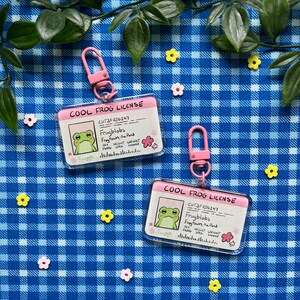 Cool Frog License Acrylic Keychain Cute Sparkly Frog Pink Keychain - Etsy