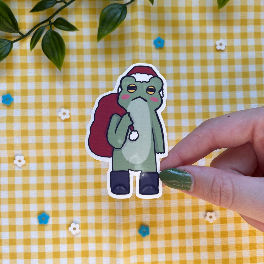 Santa Frog Sticker Cute Christmas Santa Claus Frog Diecut - Etsy