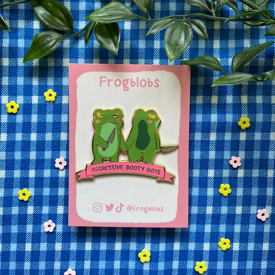Aggressive Booty Boys Frog Hard Enamel Pin Cute Frogs With Knives Enamel Pin - Etsy