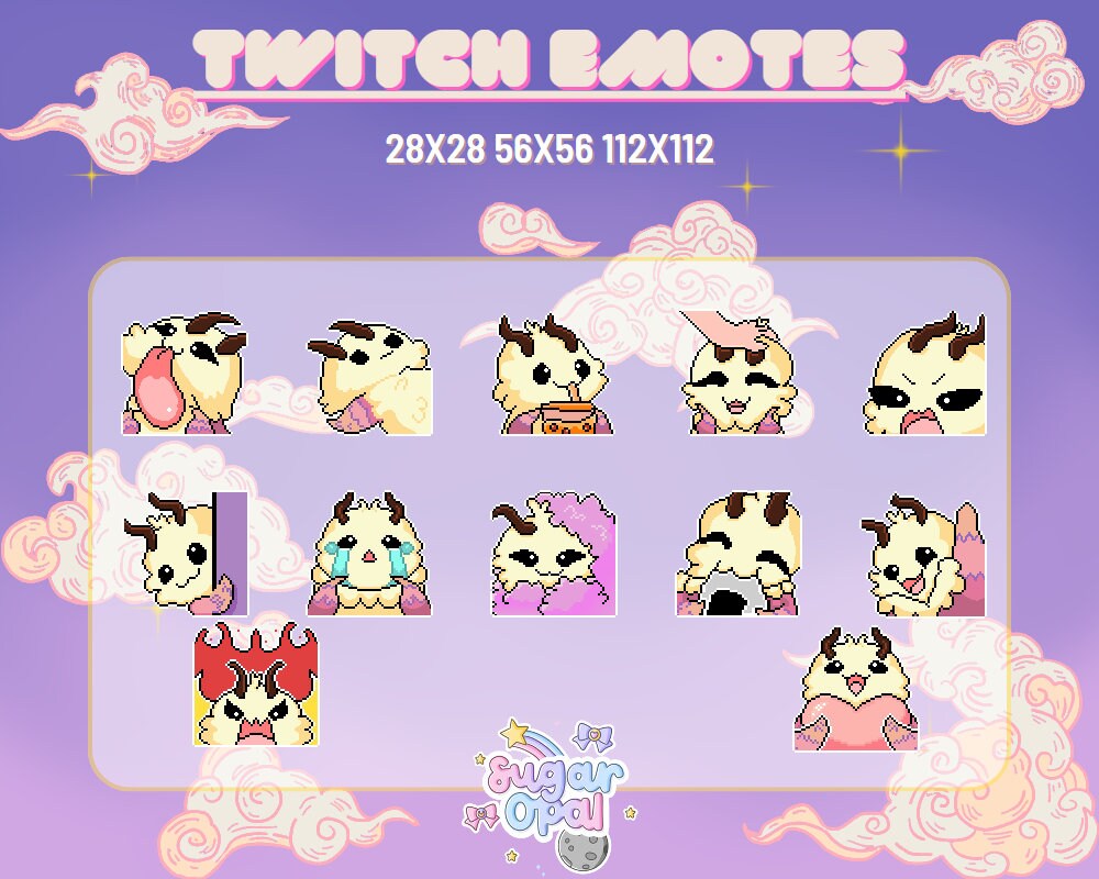 12 Pixel Fuzzy Moth Emotes Rosy Maple Moth Twitch Emotes Youtube Emotes ...