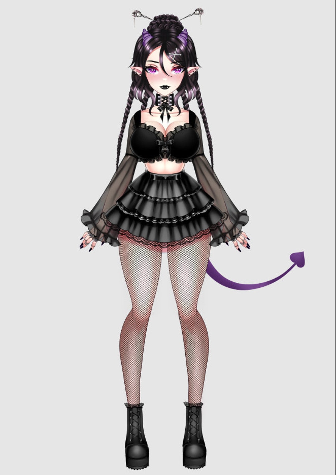 Premade RIGGED Vtuber Model | Imp | Demon Gitl | Succubus Model | Full Body Vtuber | Liv2d ...