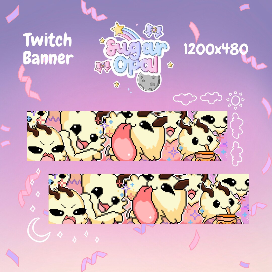 1 Pixel Moth Banner Rosy Maple Moth Cute Pixel Emotes - Etsy