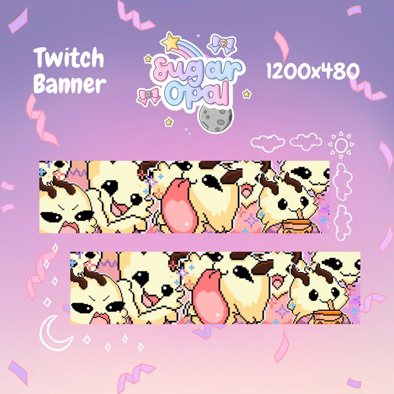 1 Pixel Moth Banner Rosy Maple Moth Cute Pixel Emotes - Etsy