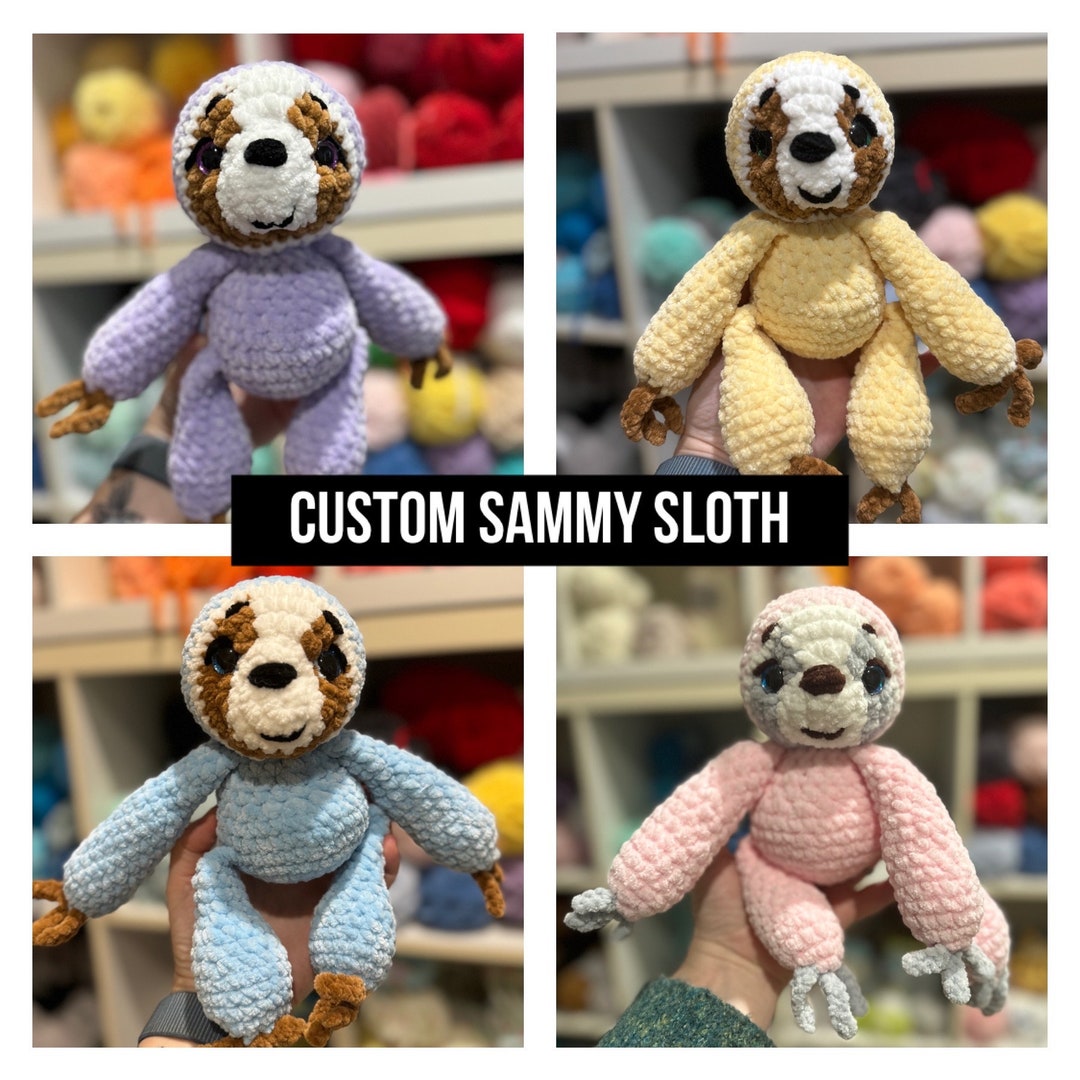 Made to Order Sammy Sloth Plush Crochet Plush Sloth Plushie Soft Toy ...