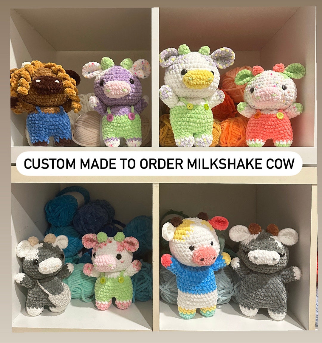 Made to Order Milkshake Cow Crochet Cow Crochet Plush Plushie Soft Toy ...