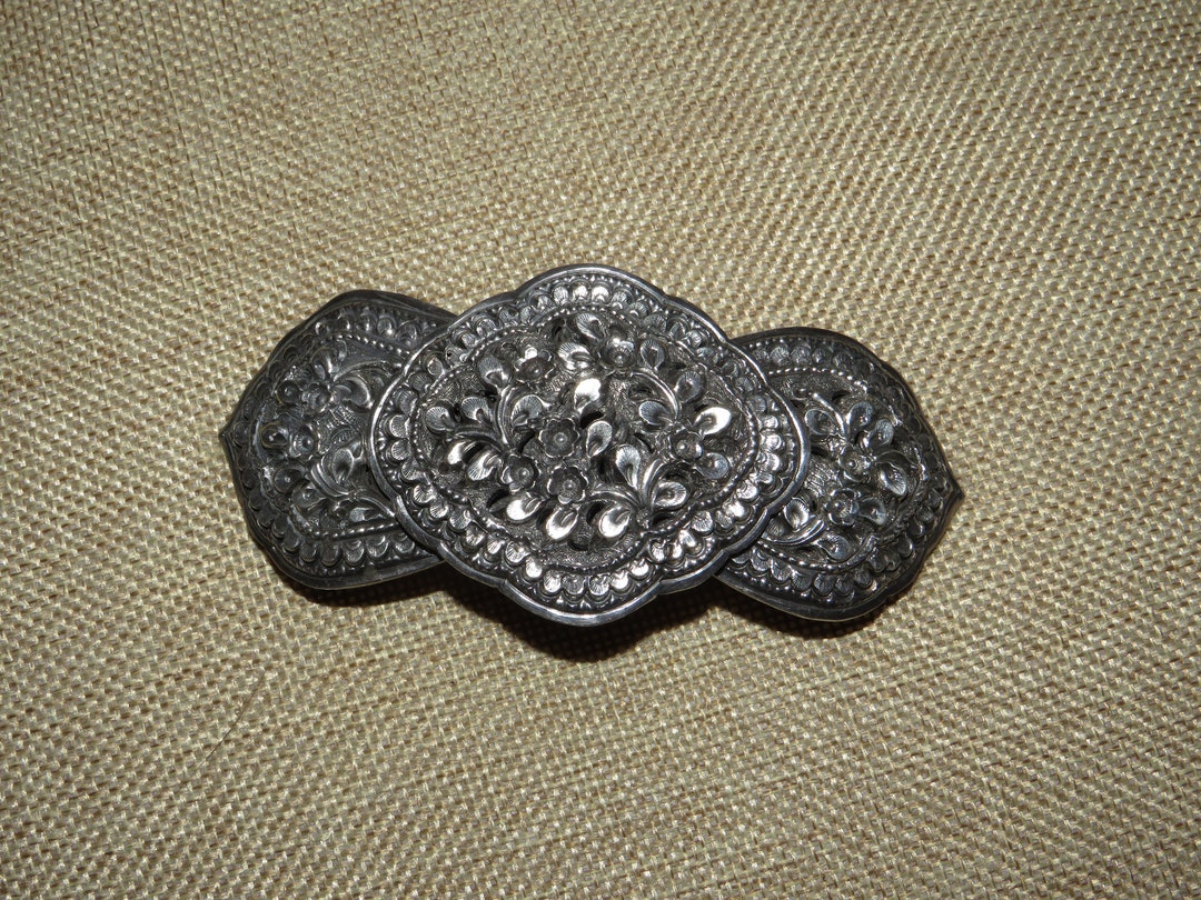 Vintage Large Sterling Silver Hinged Belt Buckle - 55 Grams - Etsy