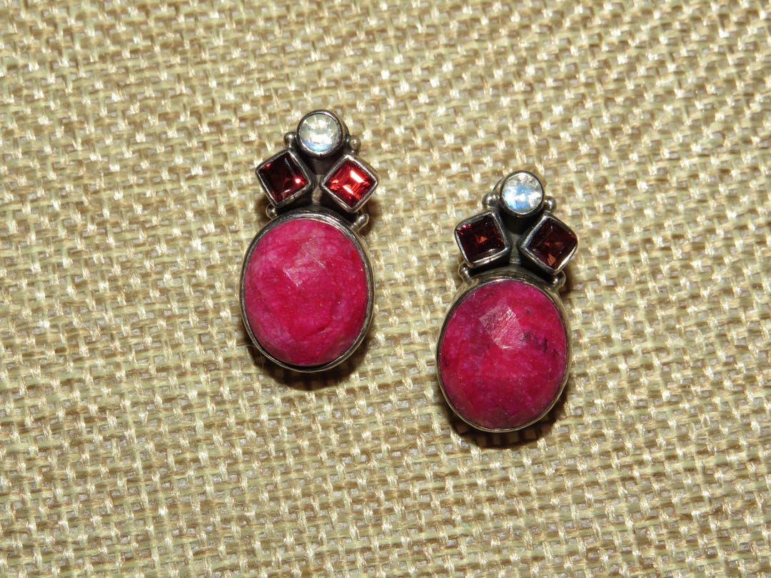 Vintage Nicky Butler Multi Gem Stone Post Earrings - India - Etsy