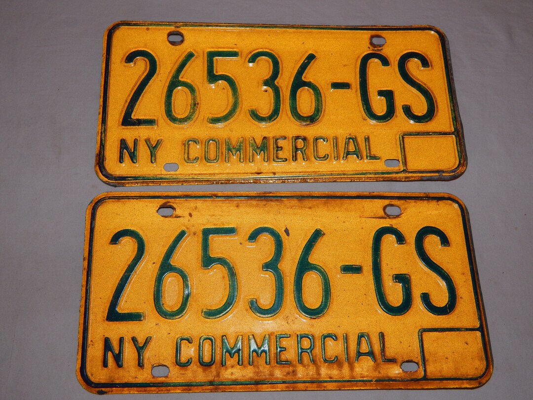 Vintage License Plates, New York, 1980's New York State Commercial ...