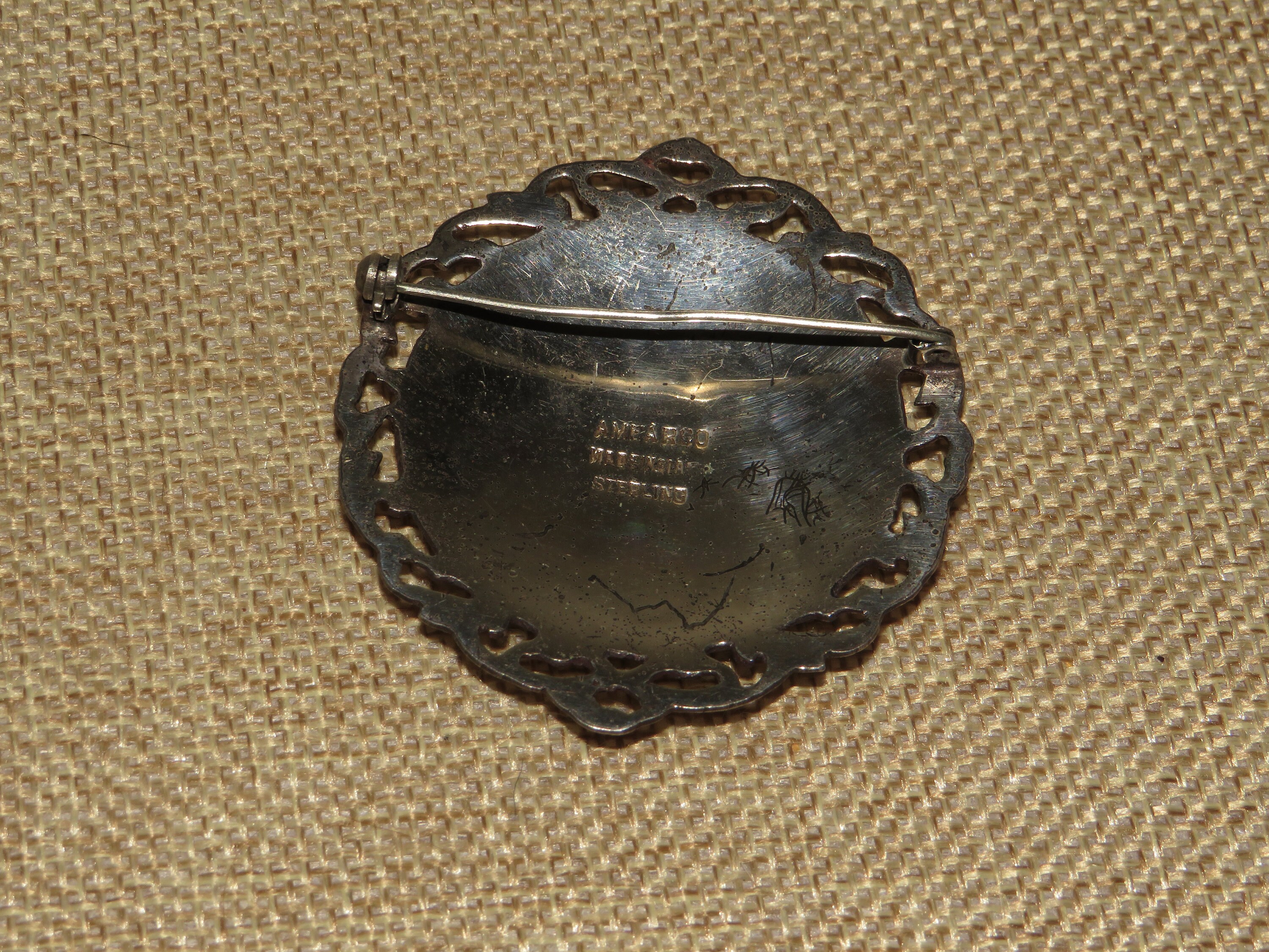 Vintage Siam Sterling Silver Round Pin Brooch - Etsy