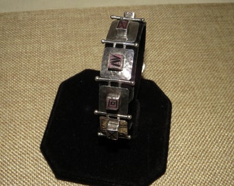 Janice Lee Ripley Bracelet // Modernist Handmade Sterling Links Carved ...