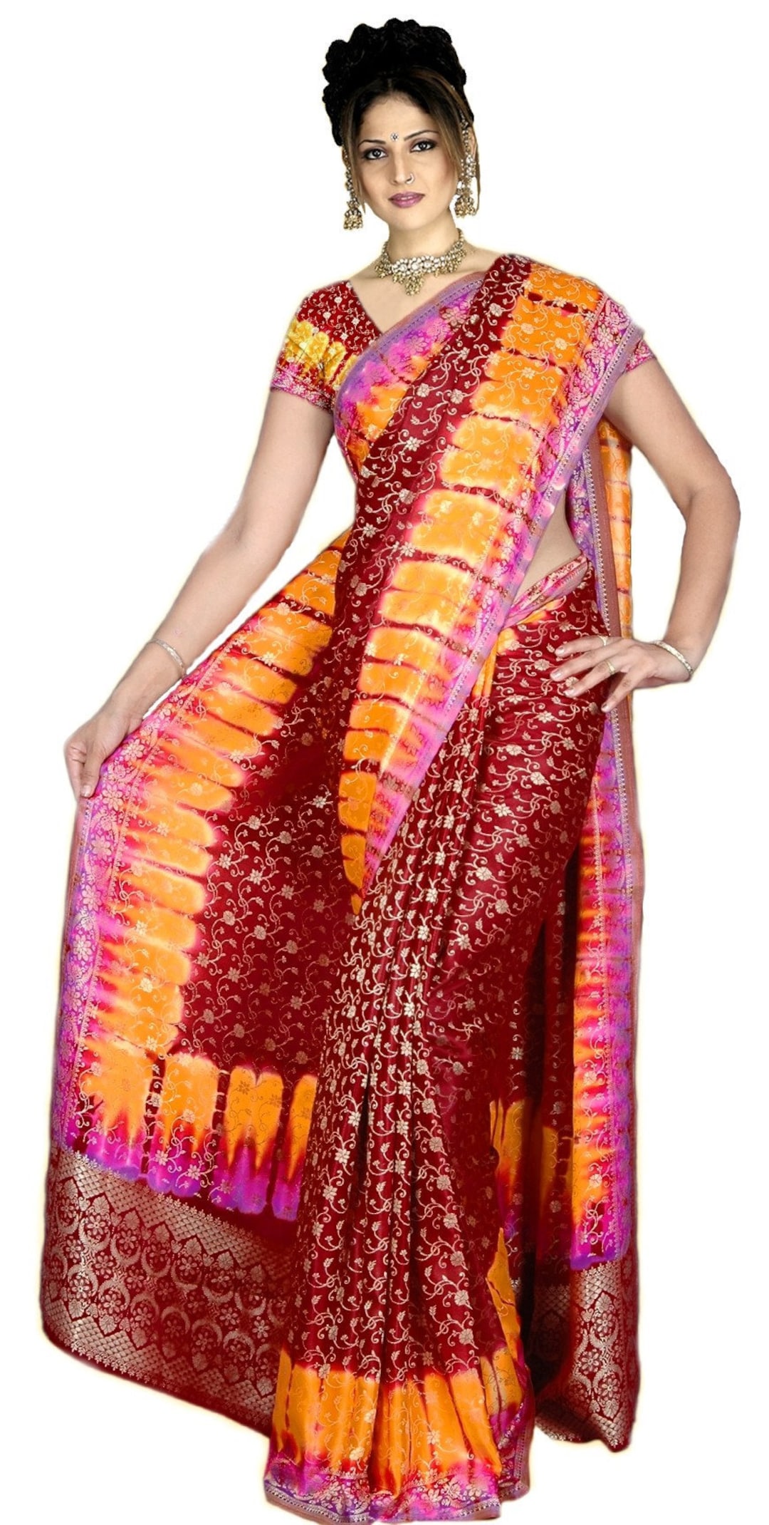 Multicolor Bollywood Sari Orient India CA121 Traditional Indian Apparel ...
