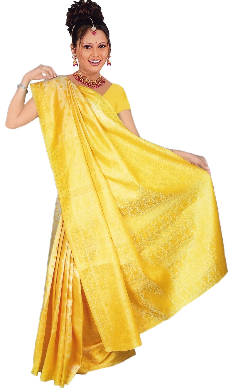 Gelb Bollywood Sari Orient Indien CA120 traditionelle indische ...