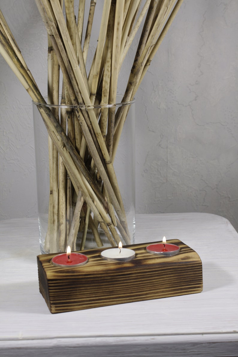 PINE WOOD, Hand Made Candlestick for 3 Candles, Covered in Oil, 1pcs ...