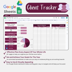 Client Tracker, Small Business Template, Google Sheets, CRM Dashboard ...