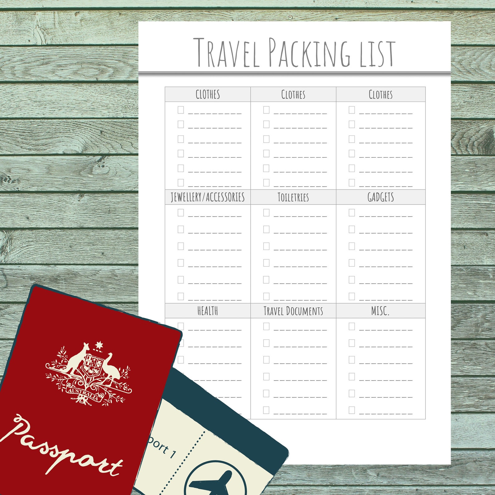 Blank Travel Packing List Template Travel Checklist Etsy Blank Travel Packing List Template Travel Checklist Etsy